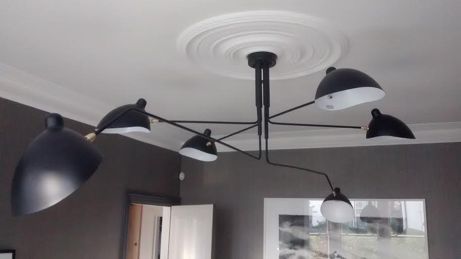 Serge Mouille 6 arm ceiling light – London painters and decorators Serge Mouille 6 arm ceiling light – London painters and decorators